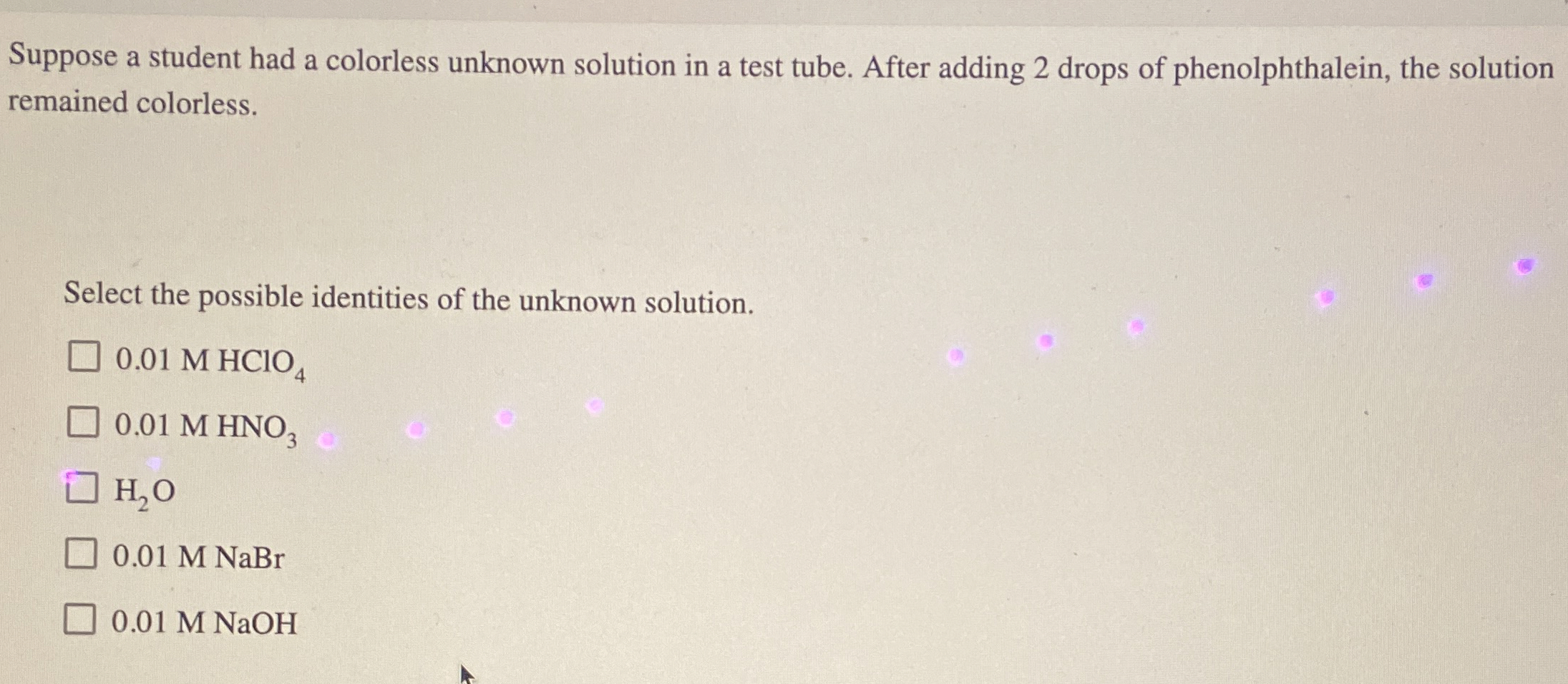 Solved Suppose a student had a colorless unknown solution in | Chegg.com