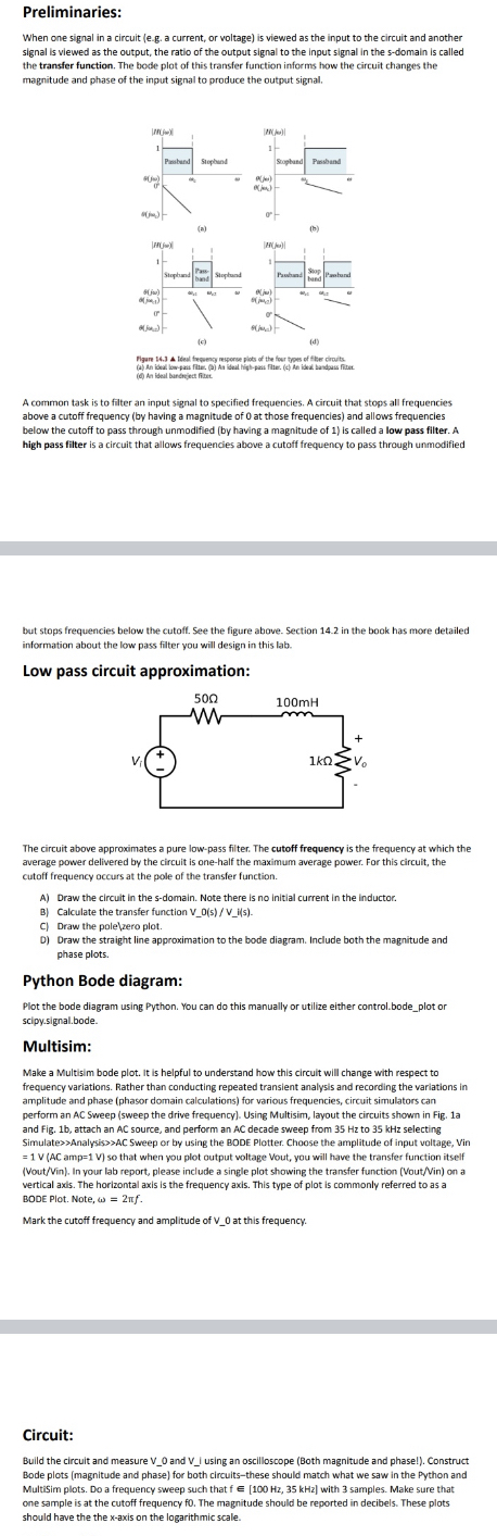 Solved Preliminaries:When one signal in a circuit (e.g. ﻿a | Chegg.com