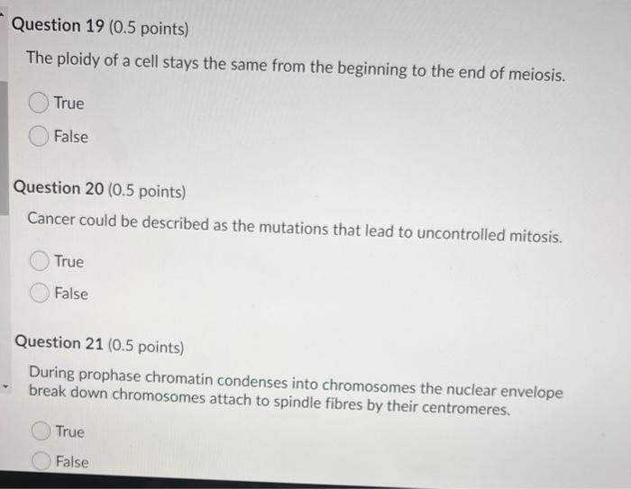 Solved The ploidy of a cell stays the same from the | Chegg.com
