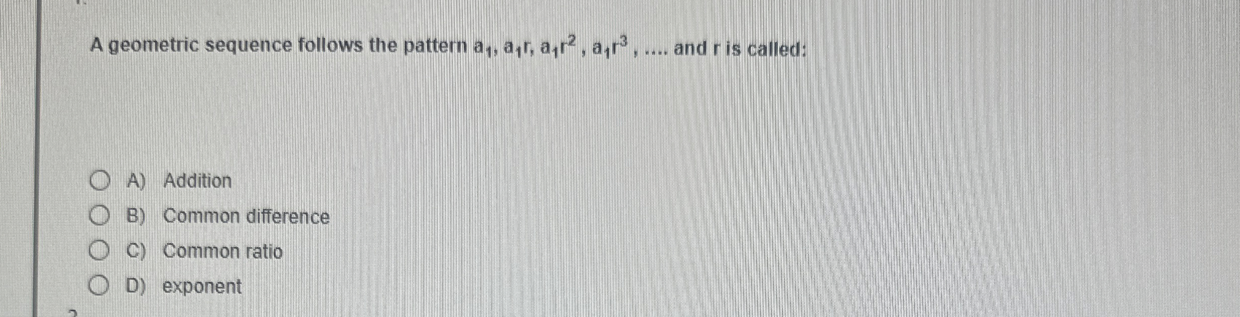 Solved A geometric sequence follows the pattern | Chegg.com