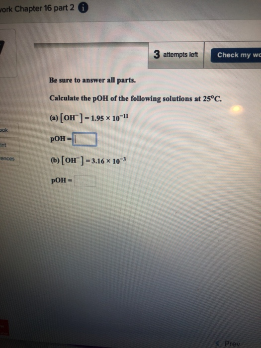 Solved work Chapter 16 part 2 3 attempts left Check my wc Be | Chegg.com