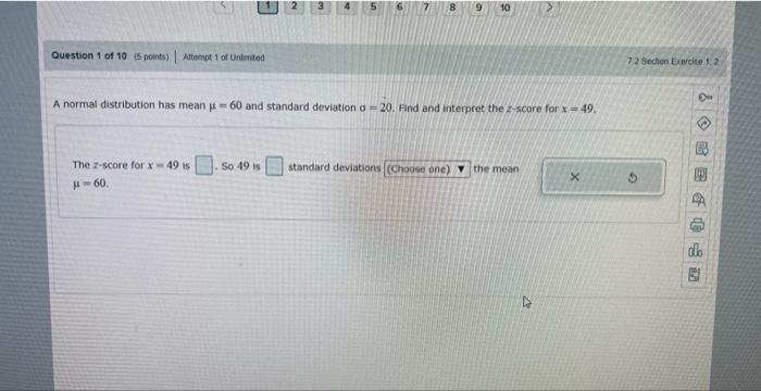 Solved A Normal Distribution Has Mean μ 60 And Standard