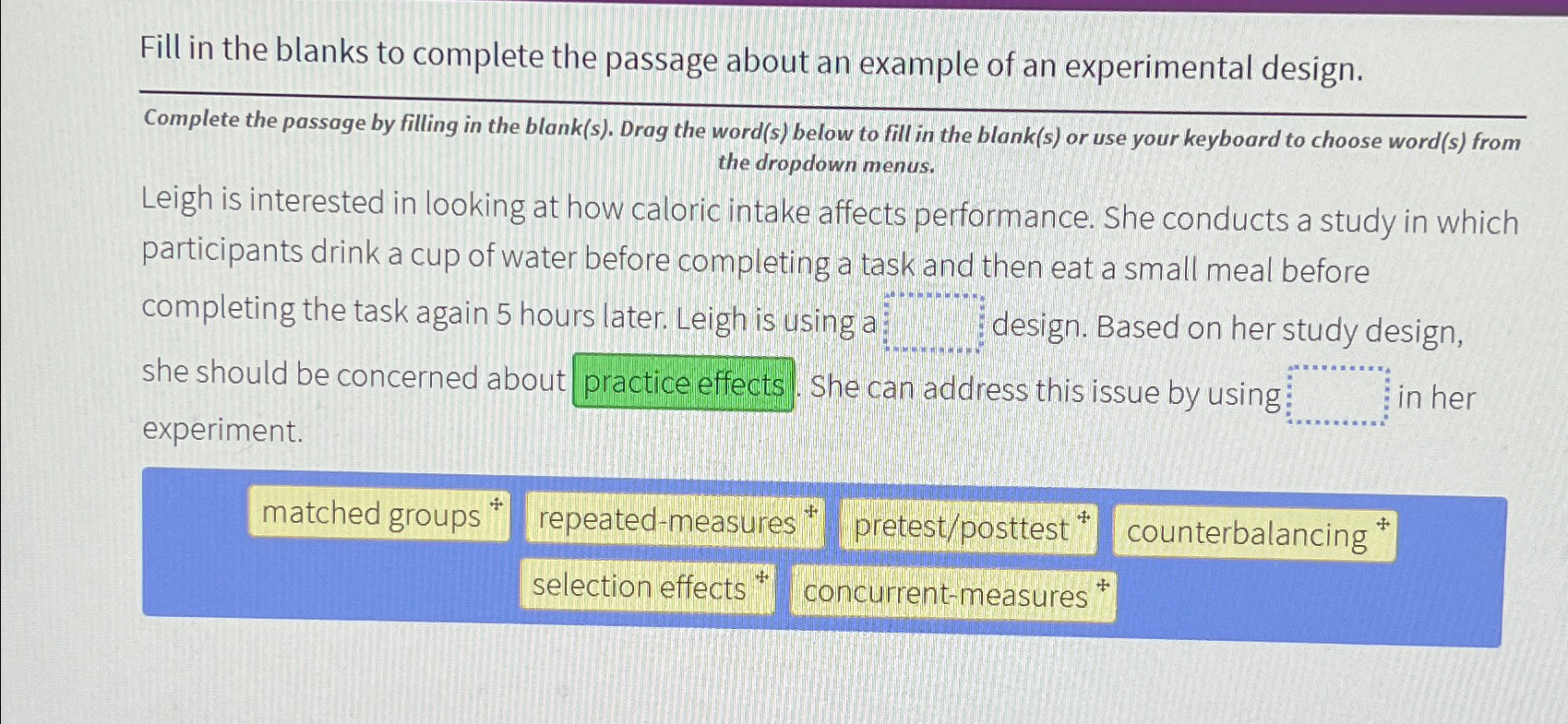 Solved Fill in the blanks to complete the passage about an | Chegg.com