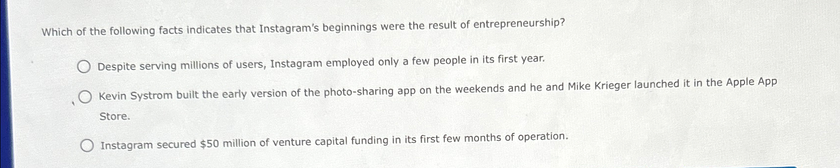 Solved Which of the following facts indicates that | Chegg.com