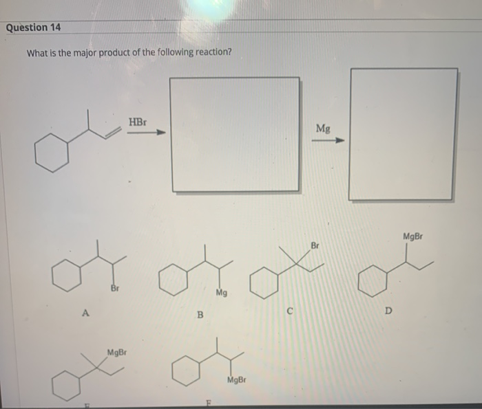 Solved Question 14 What is the major product of the | Chegg.com