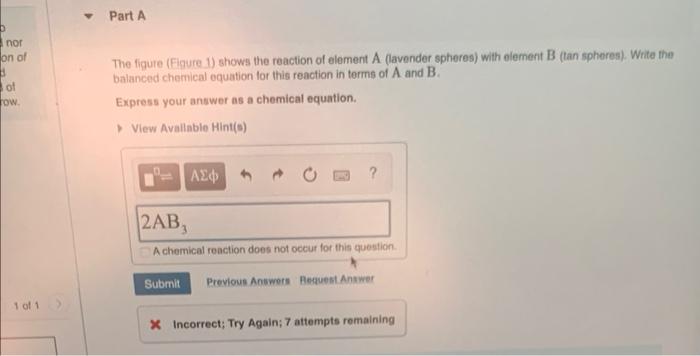 Solved The Figure Figure 1 Shows The Reaction Of Element A