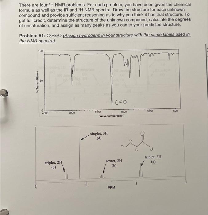 Solved There are four 1H NMR problems. For each problem, you | Chegg.com