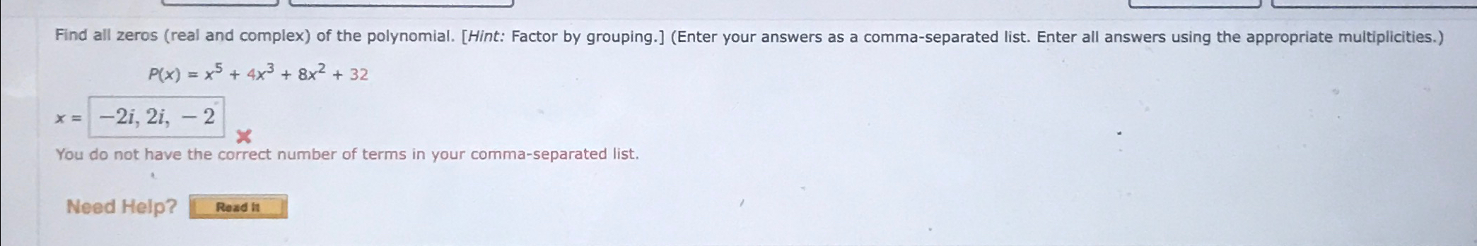 Solved Find all zeros (real and complex) ﻿of the polynomial. | Chegg.com
