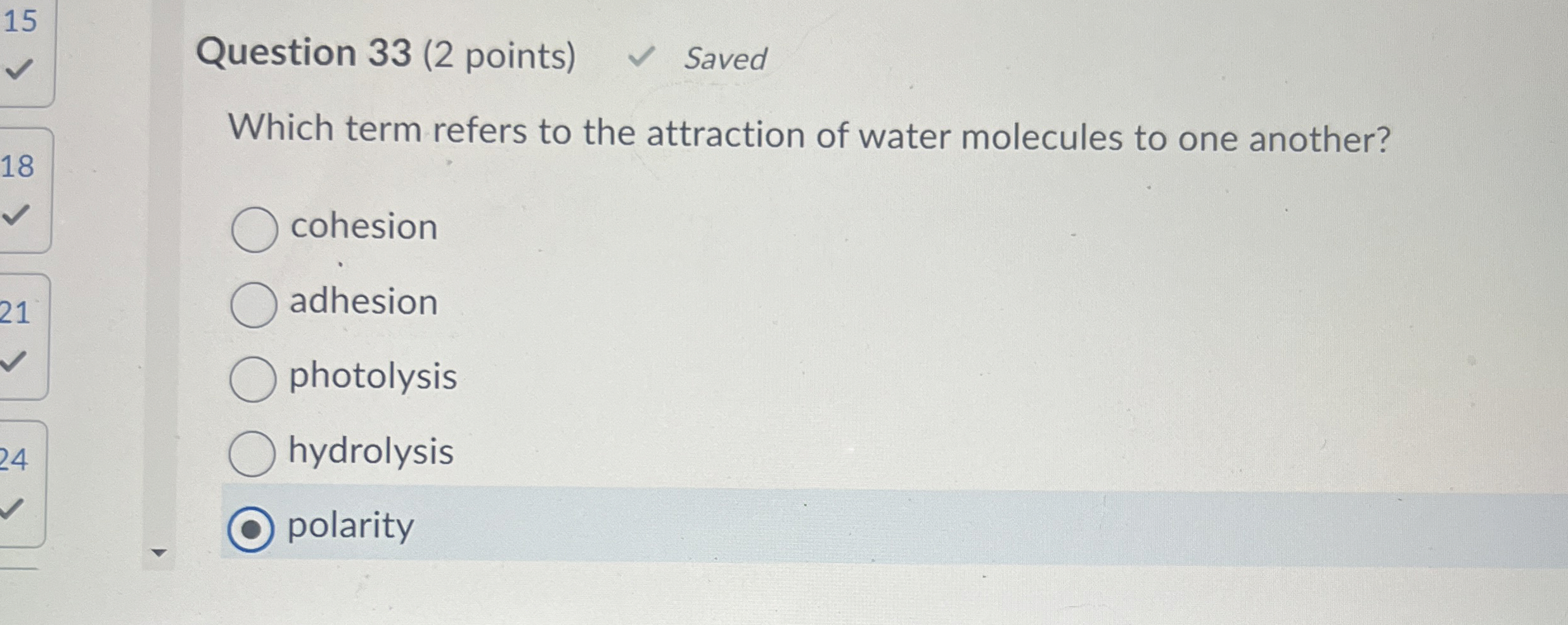 Solved Question 33 (2 ﻿points) ﻿SavedWhich term refers to | Chegg.com