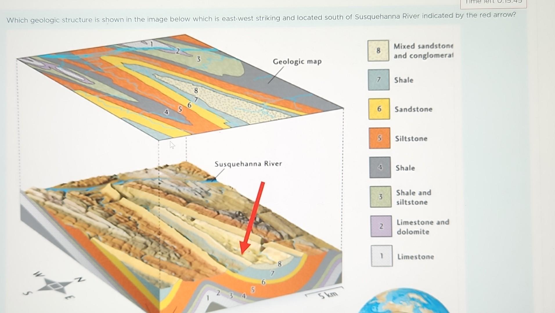 Solved Which geologic structure is shown in the image below | Chegg.com