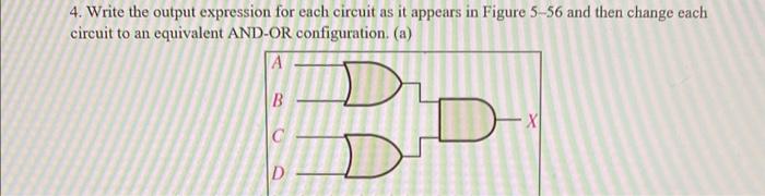 Solved 4 Write The Output Expression For Each Circuit As It 3932