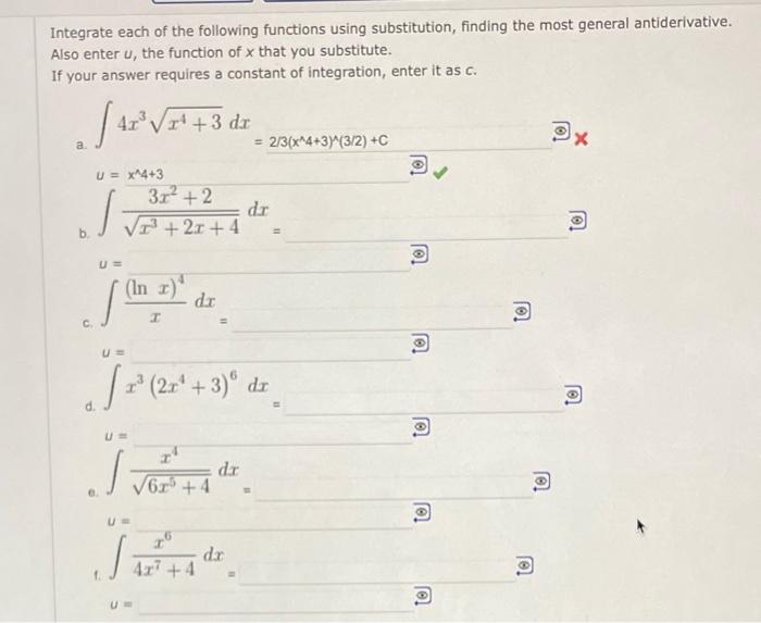 Solved Integrate each of the following functions using | Chegg.com