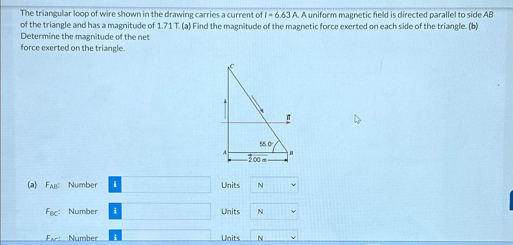 Solved The triangular loop of wire shown in the drawing | Chegg.com