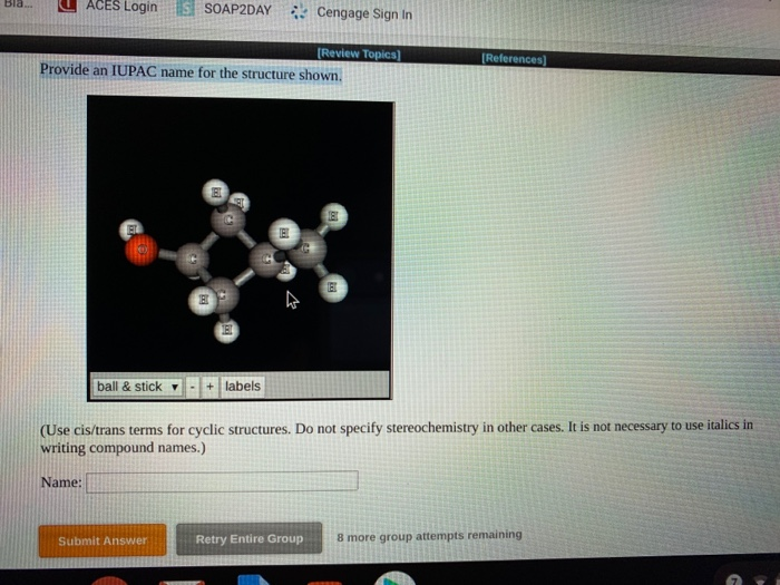 Cengage Sign In [Review Topics) Provide an IUPAC name | Chegg.com