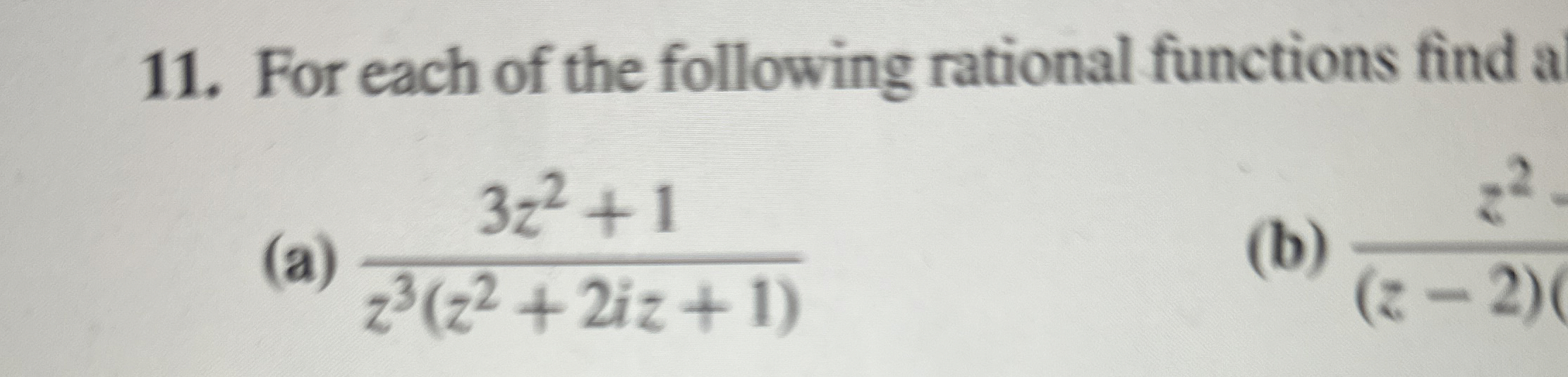 Solved For each of the following rational functions find | Chegg.com