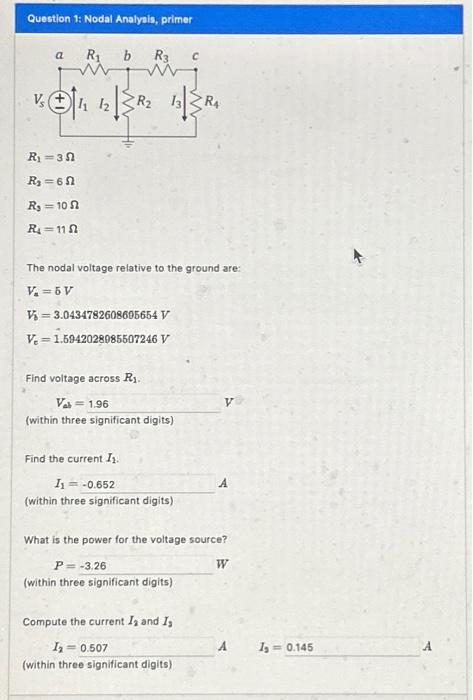 Solved Question 1: Nodal Analyais, primer | Chegg.com