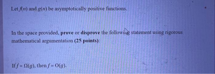 Solved Let f(n) and g(n) be asymptotically positive | Chegg.com