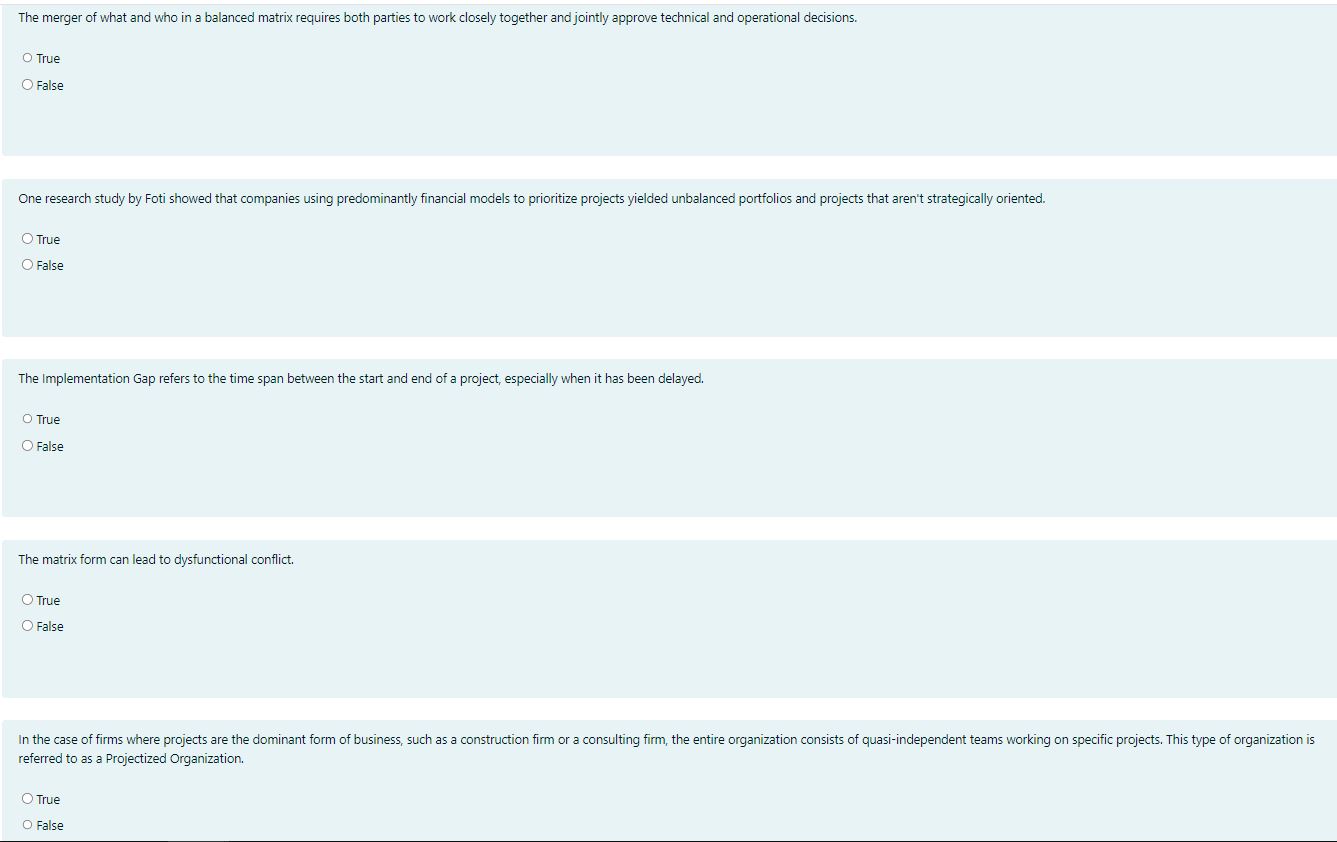 Solved referred to as a Projectized Organization.TrueFalse | Chegg.com