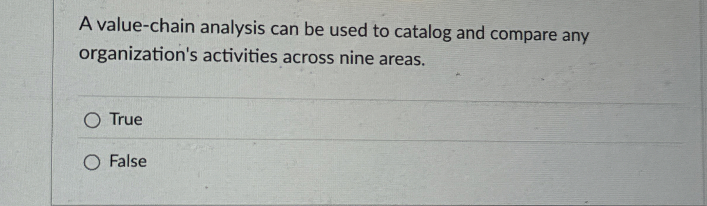 Solved A value-chain analysis can be used to catalog and | Chegg.com