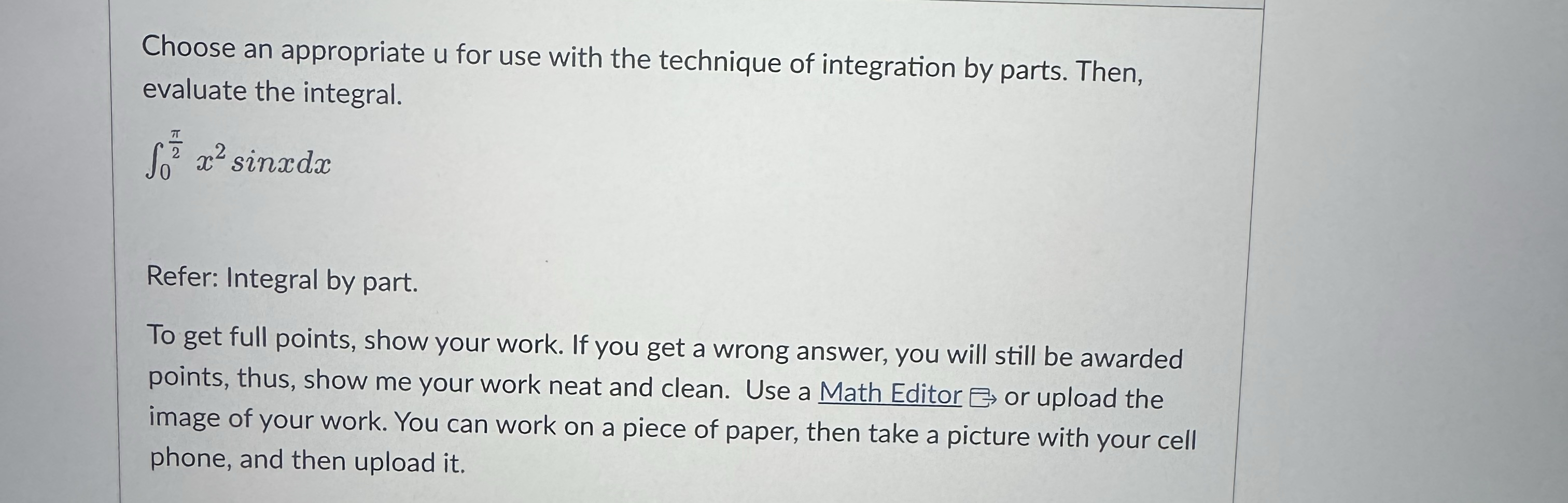 Solved Q8: Choose an appropriate u ﻿for use with the | Chegg.com