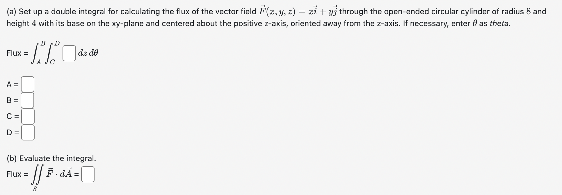 Solved (a) ﻿Set up a double integral for calculating the | Chegg.com