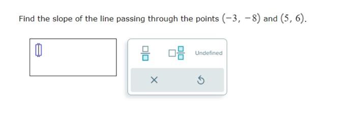 Solved Find the slope of the line passing through the points | Chegg.com
