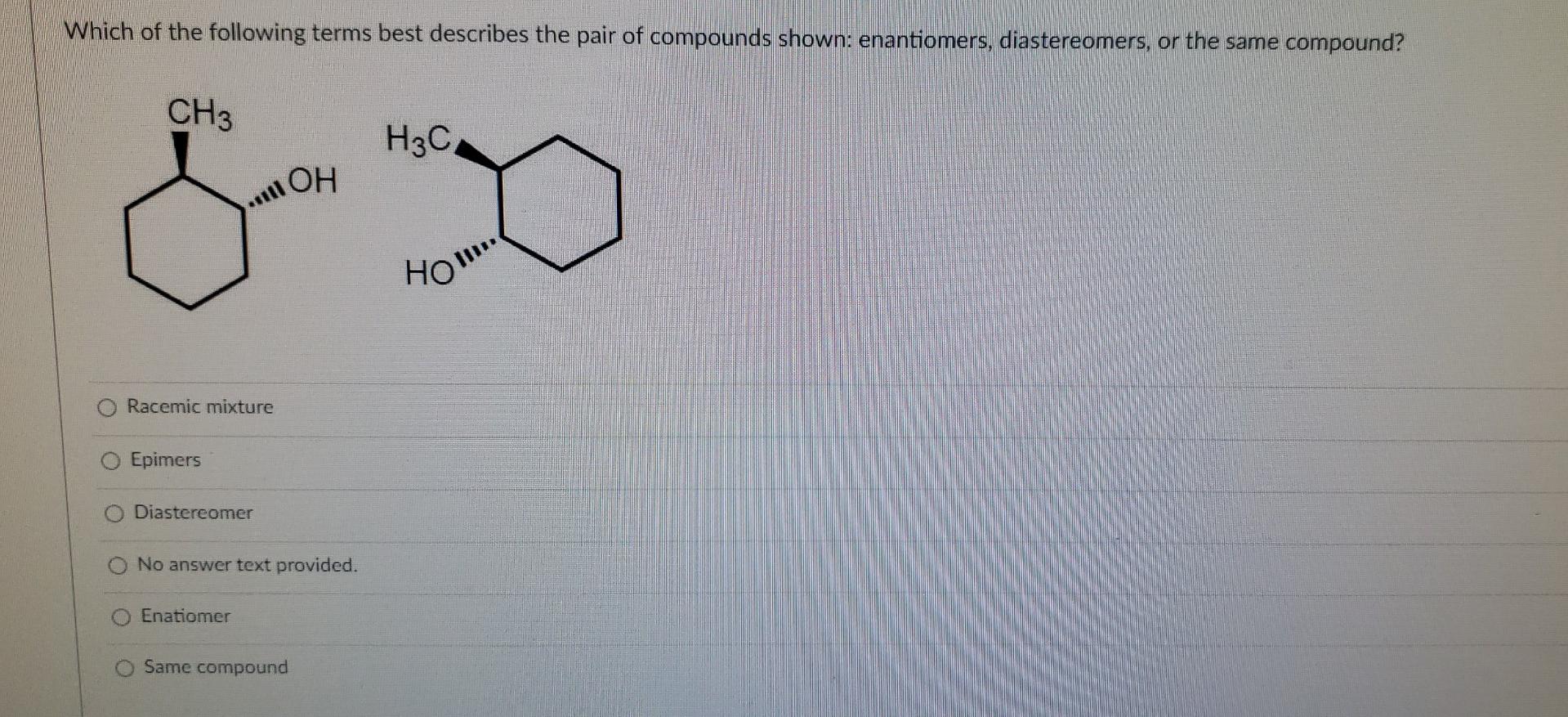 Solved Which of the following terms best describes the pair | Chegg.com