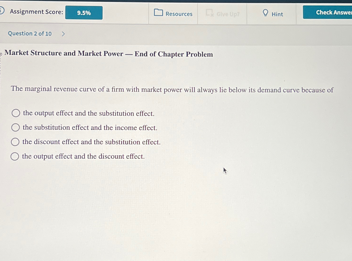 Solved Assignment Score:ResourcesGive Up?HintQuestion 2 ﻿of | Chegg.com