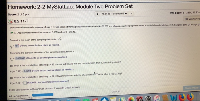 Solved Homework: 2-2 MyStatLab: Module Two Problem Set | Chegg.com