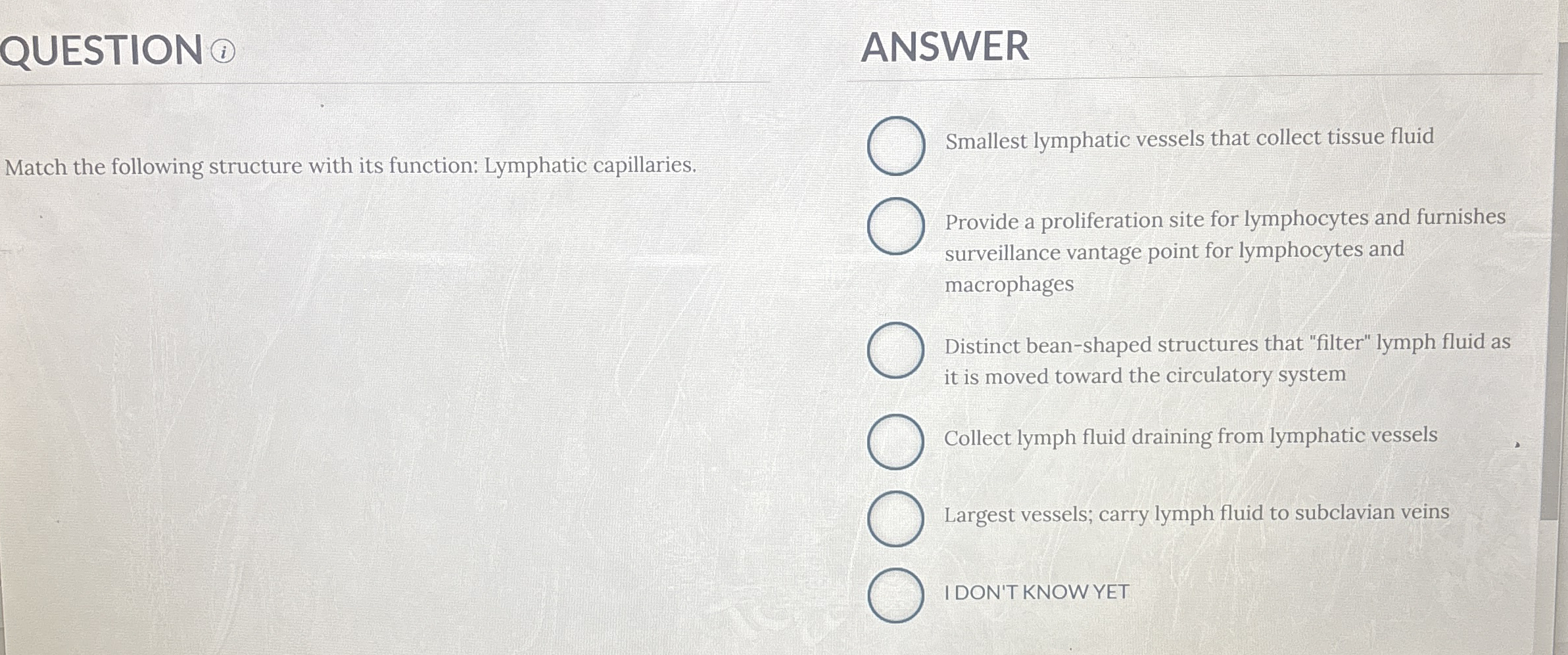 Solved QUESTIONANSWERMatch the following structure with its | Chegg.com