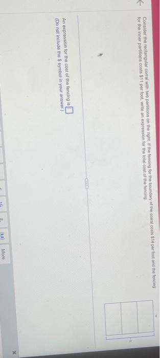 Solved Consider the rectangular corral with two partisions | Chegg.com