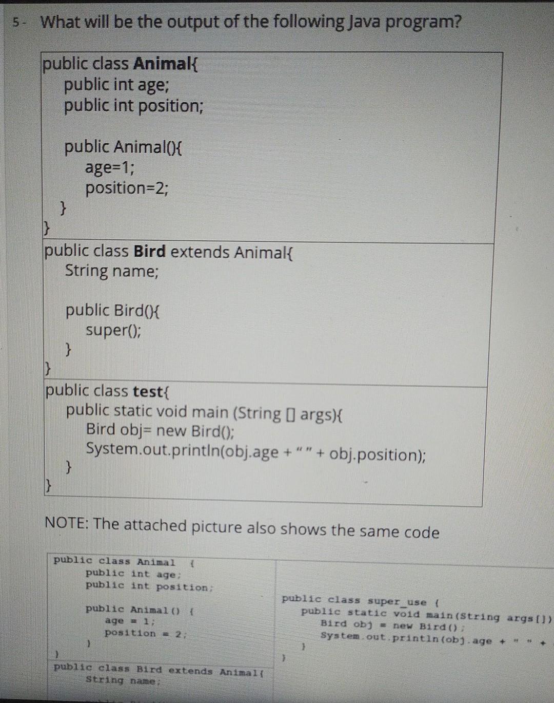 Solved 5. What will be the output of the following Java | Chegg.com