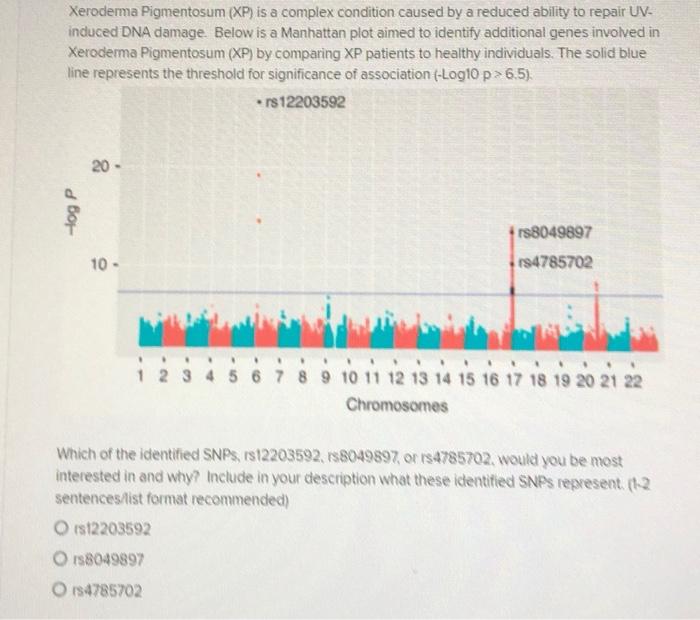 Solved Xeroderma Pigmentosum (XP) is a complex condition | Chegg.com