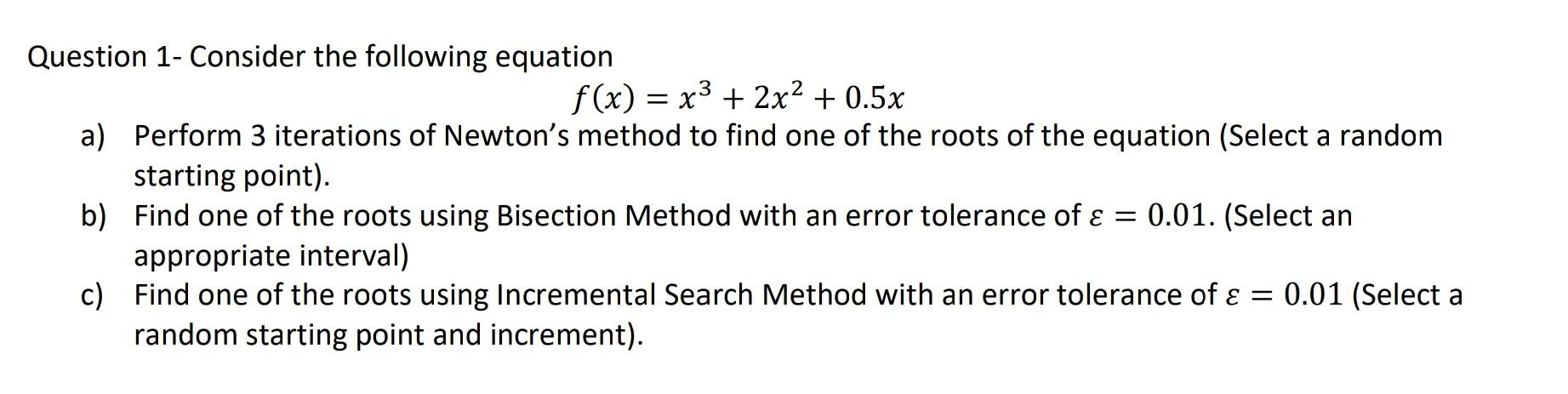 Solved Question 1- Consider the following equation | Chegg.com