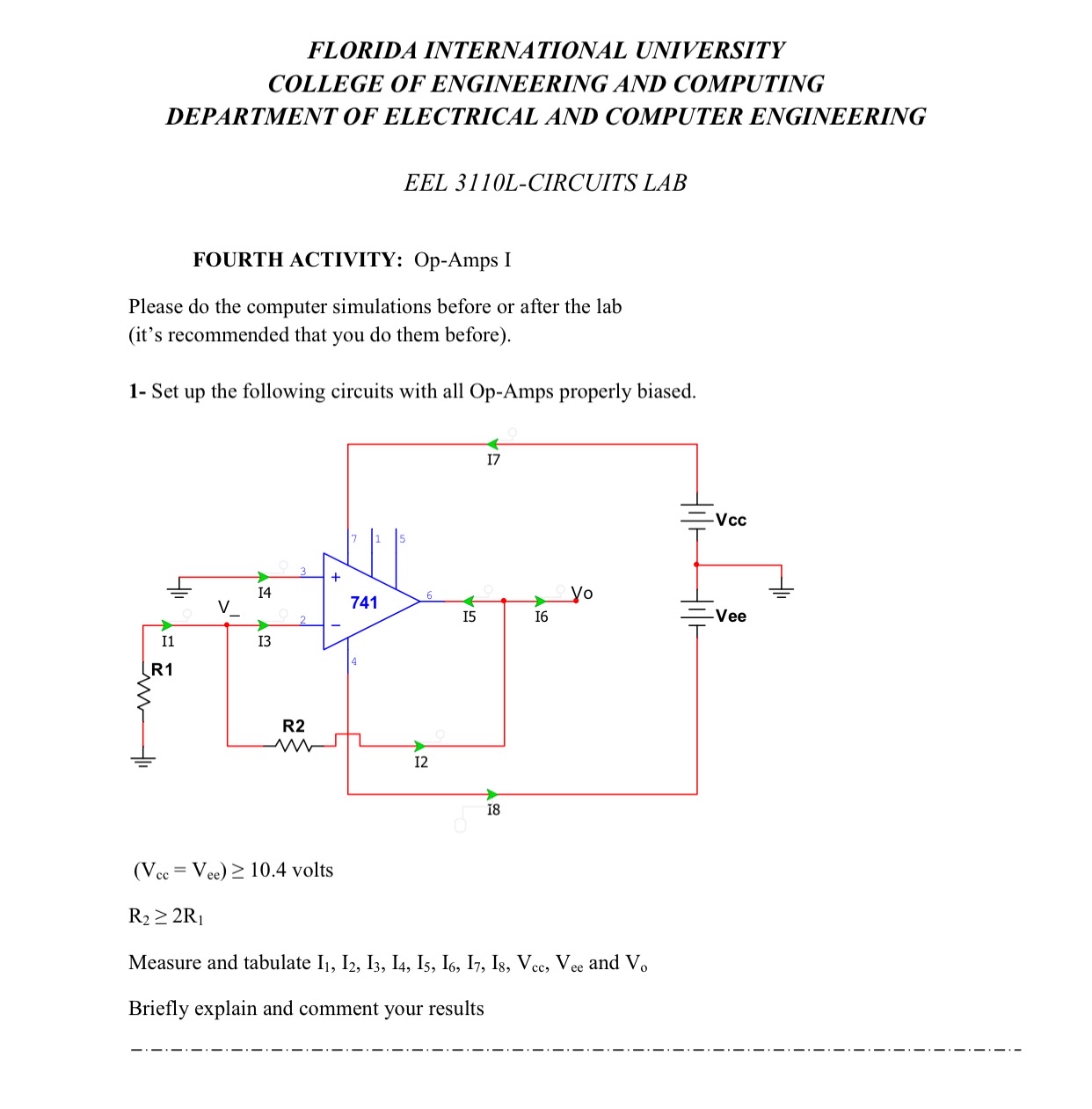 Solved FLORIDA INTERNATIONAL UNIVERSITYCOLLEGE OF | Chegg.com