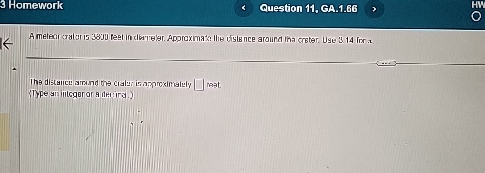 Solved 3 ﻿HomeworkQuestion 11, ﻿GA.1.66A meteor crater is | Chegg.com