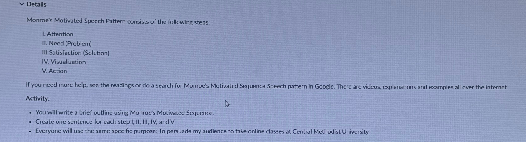 Solved DetailsMonroe's Motivated Speech Pattern consists of | Chegg.com