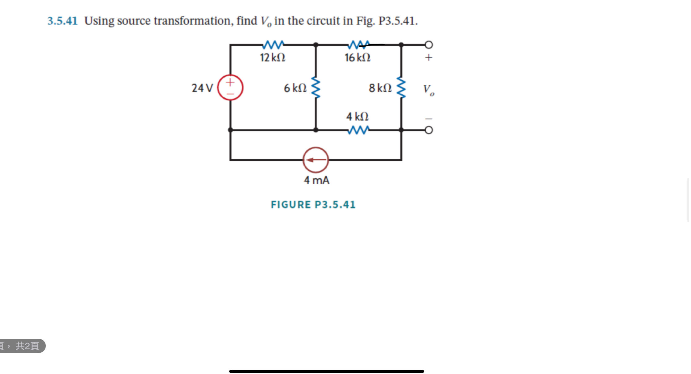 Solved How to solve 3.5.41 ﻿Using source transformation, | Chegg.com