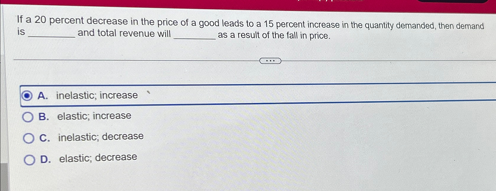 Solved If a 20 ﻿percent decrease in the price of a good | Chegg.com