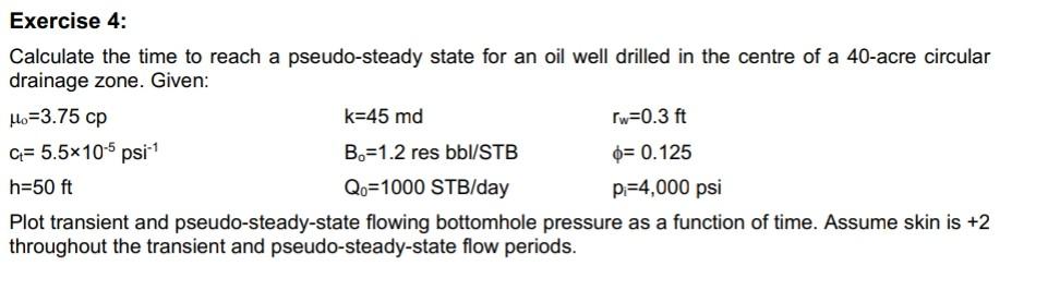 Solved Exercise 4: Calculate the time to reach a | Chegg.com