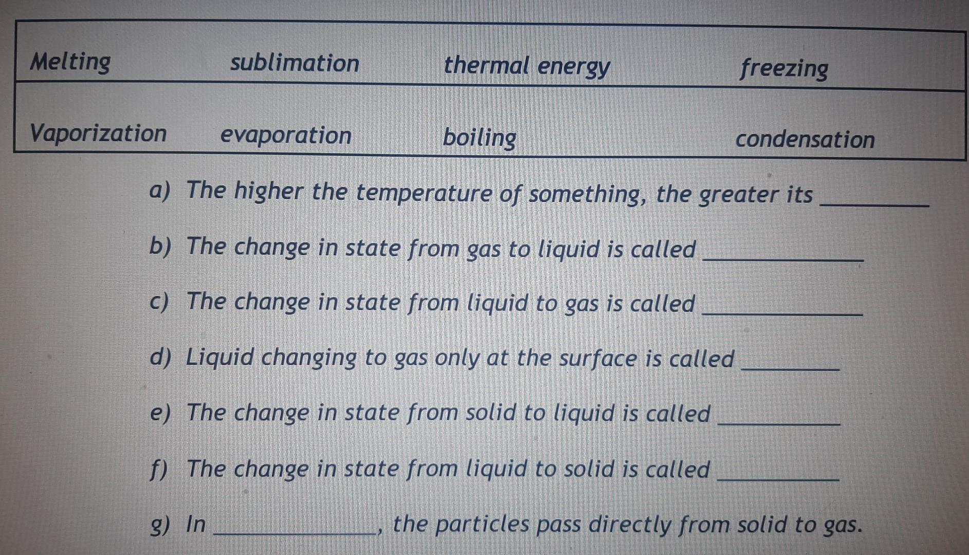 Solved Melting sublimation thermal energy freezing | Chegg.com