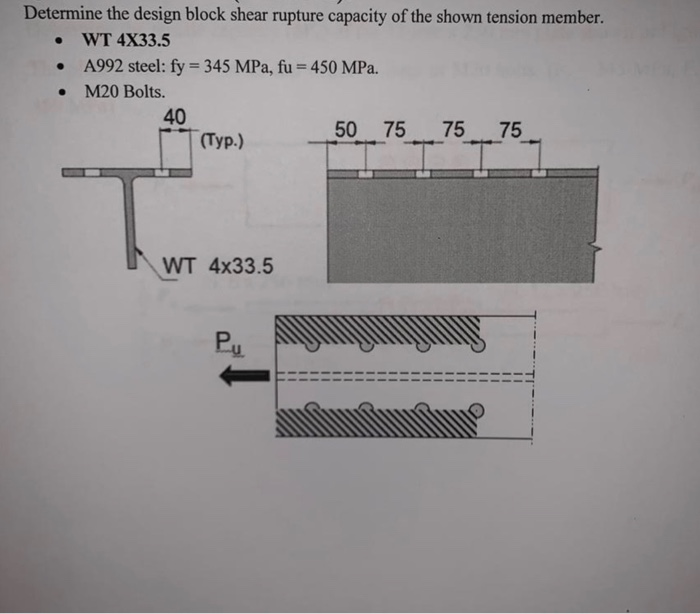 Solved Determine the design block shear rupture capacity of | Chegg.com