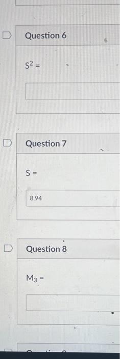 Solved Use the Following Data Set to Answer Questions 1-11. | Chegg.com
