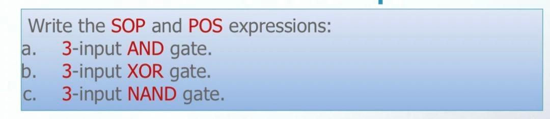 Solved Write the SOP and POS expressions: a. 3-input AND | Chegg.com