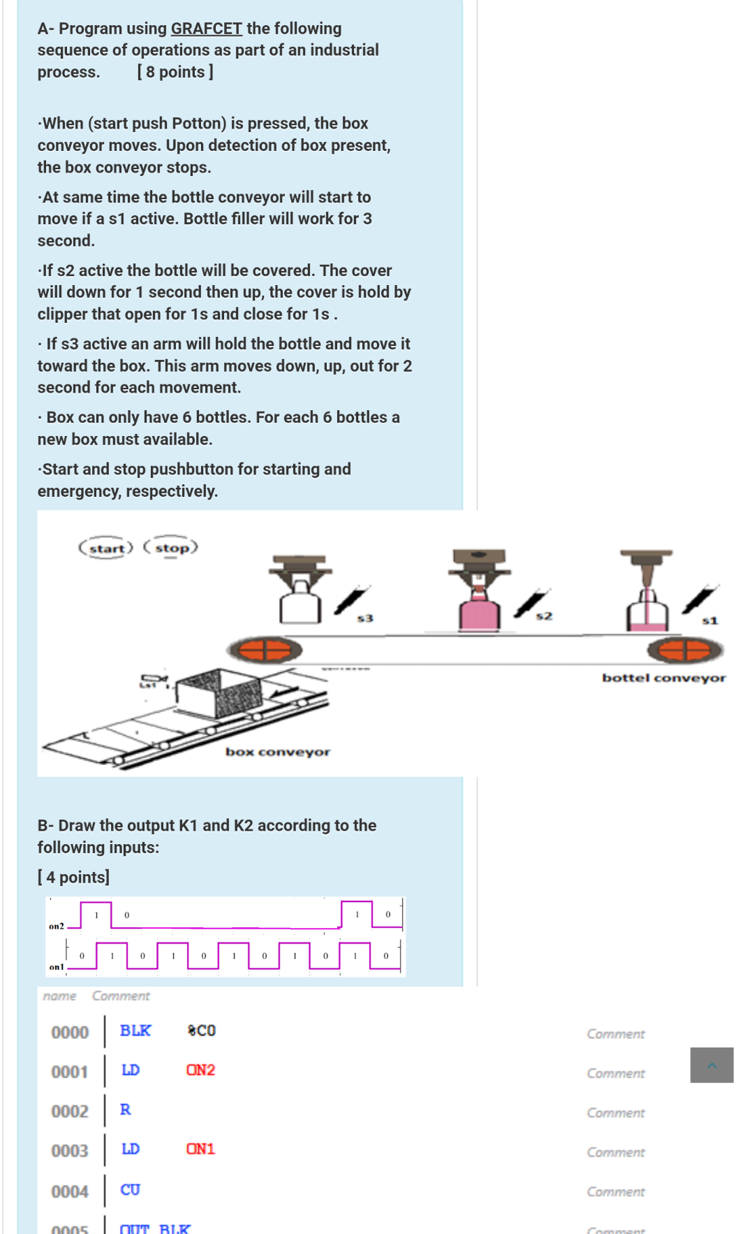 Solved A- Program using GRAFCET the following sequence of | Chegg.com