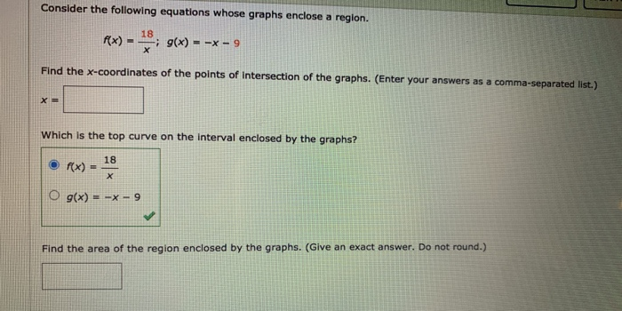 Solved Consider the following equations whose graphs enclose | Chegg.com