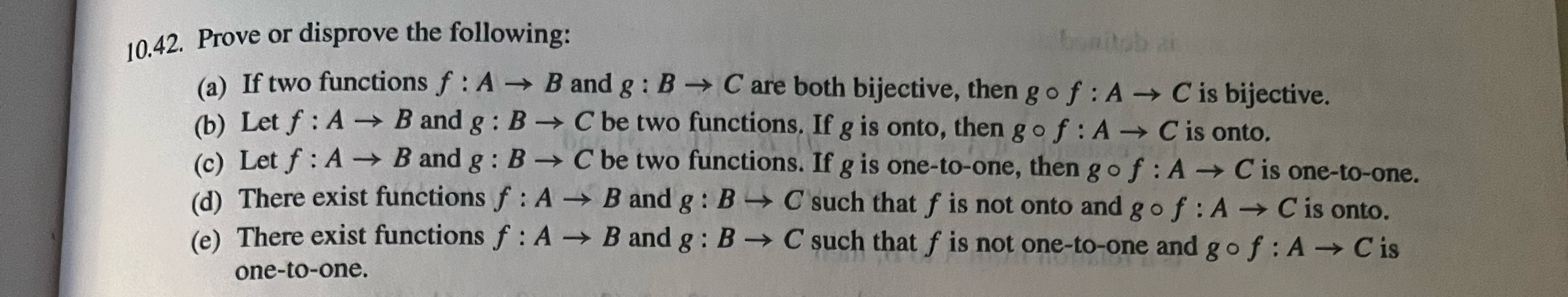 Solved 10.42. ﻿Prove or disprove the following:(a) ﻿If two | Chegg.com