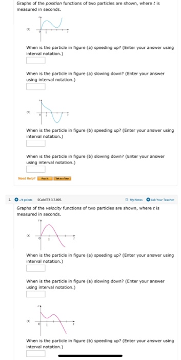 Solved Graphs of the position functions of two particles are | Chegg.com