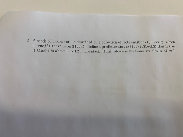 Solved 5. A stack of blocks can be described by a collection | Chegg.com