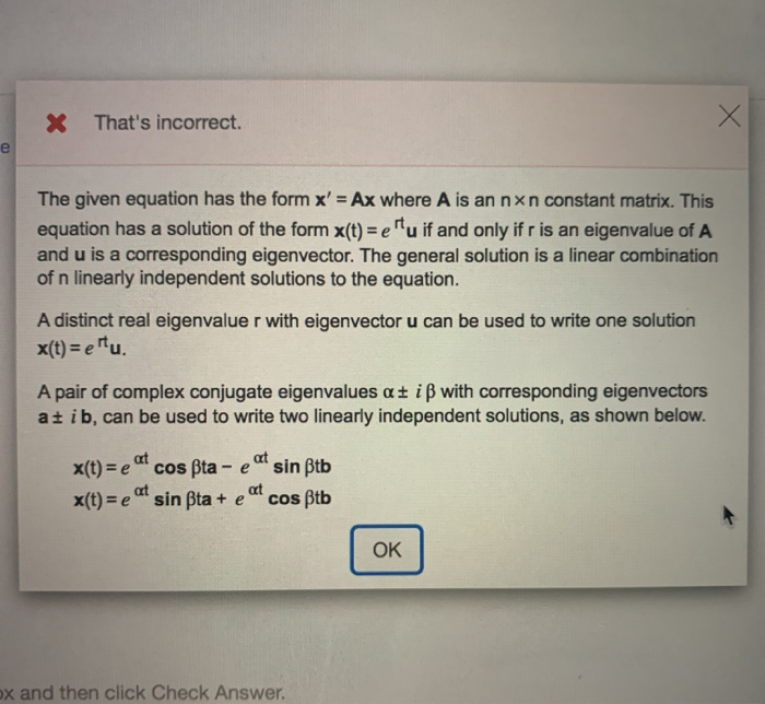 Solved Find a general solution of the system x'(t) = Ax(t) | Chegg.com